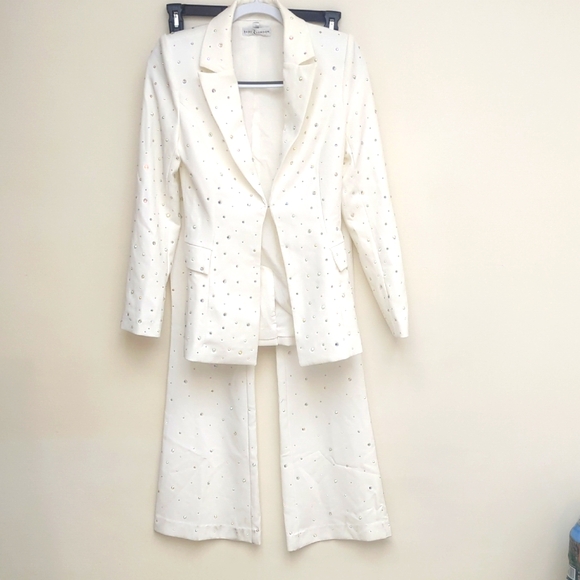 Rare London | Other | Pretty White Rhinestone Embellished Suit | Poshmark